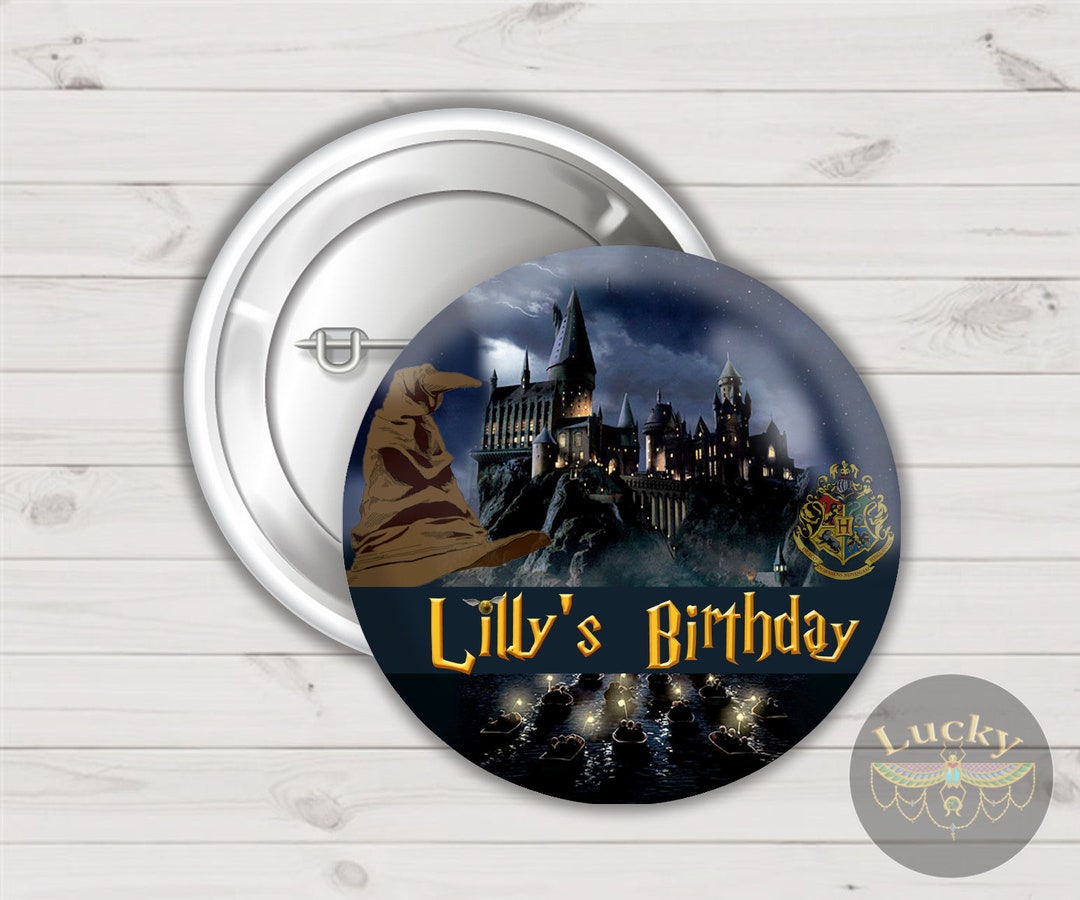 Personalized Wizard Birthday Button, Custom Birthday Button, Wizard and ...