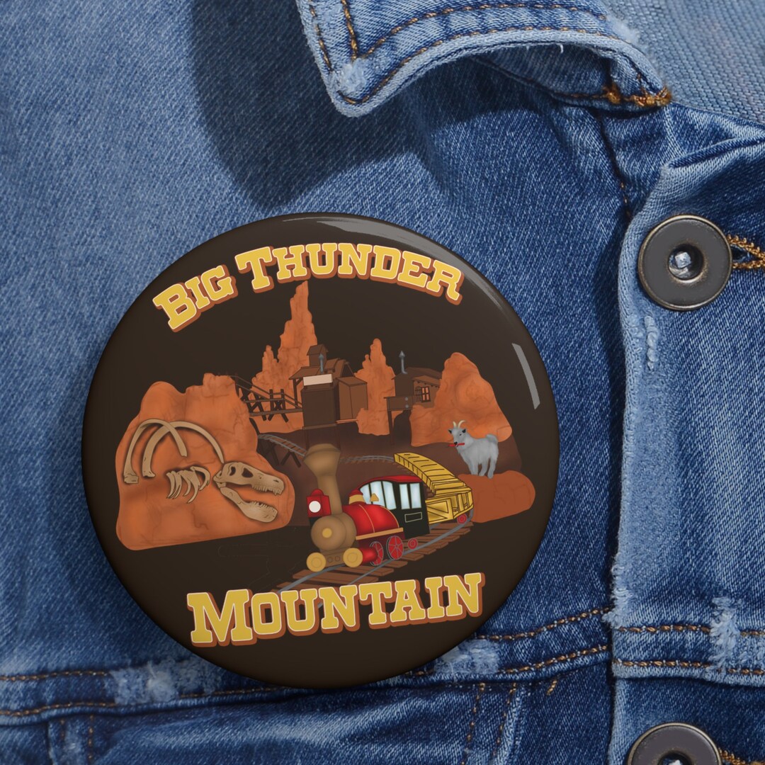 Big Thunder Mountain Frontierland Button, Dinosaur, Ride, Billy Goat ...