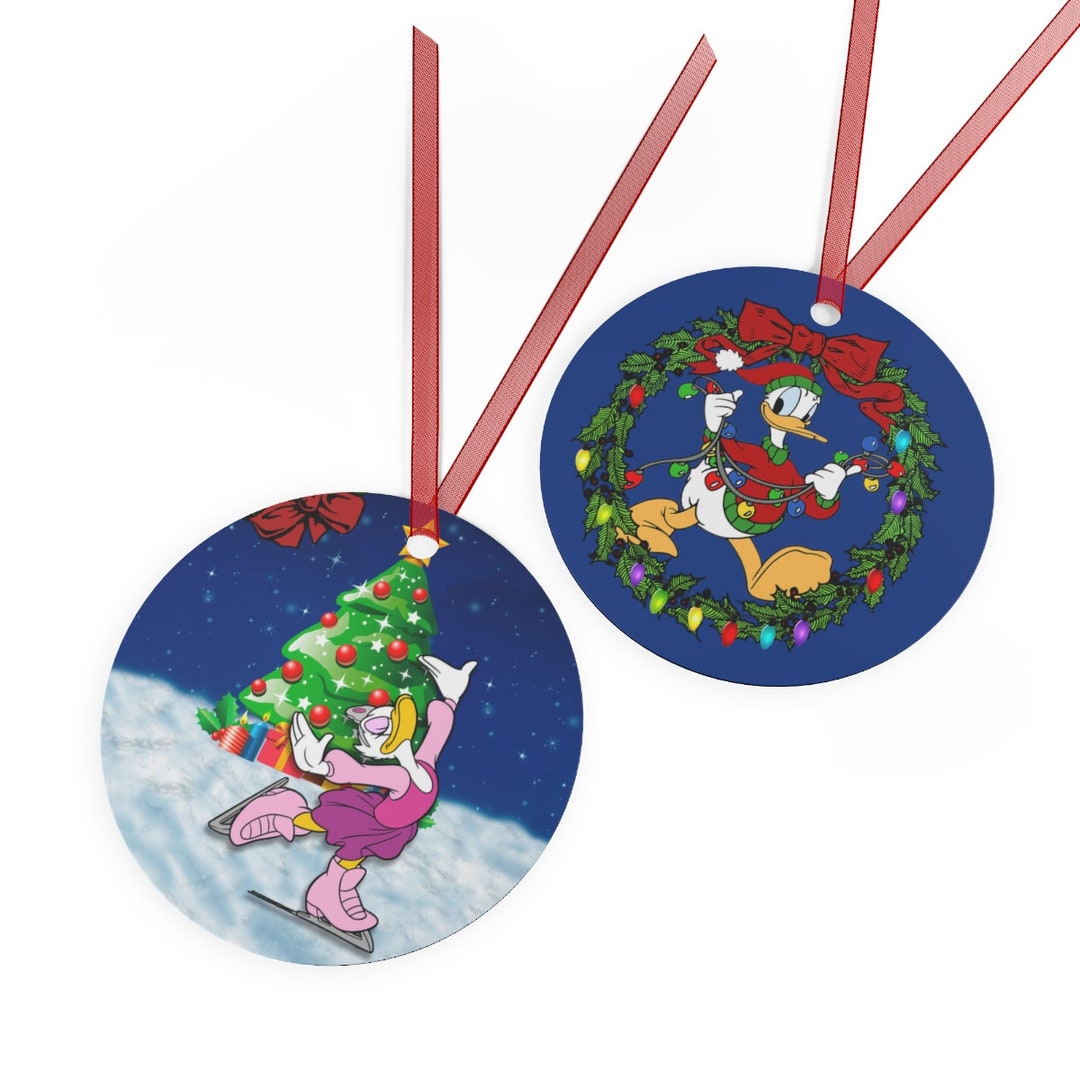 Donald and Daisy Christmas Snow Metal Ornaments, Christmas Gift ...