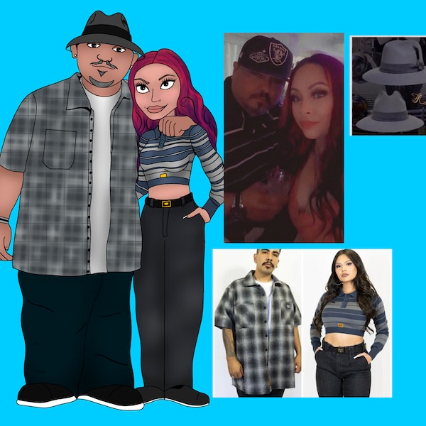 Custom Couple Chicano Art - Etsy