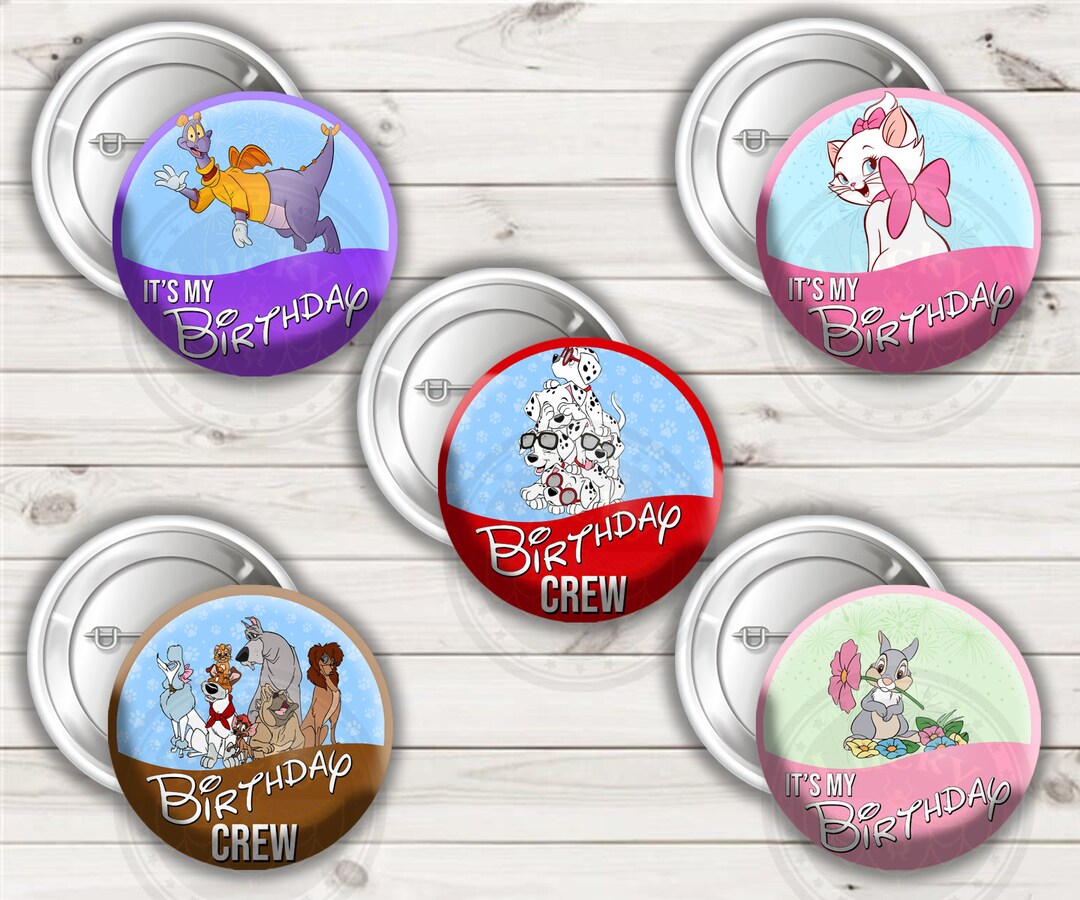 Birthday Buttons Figment 101 Dalmatians Button Thumper - Etsy