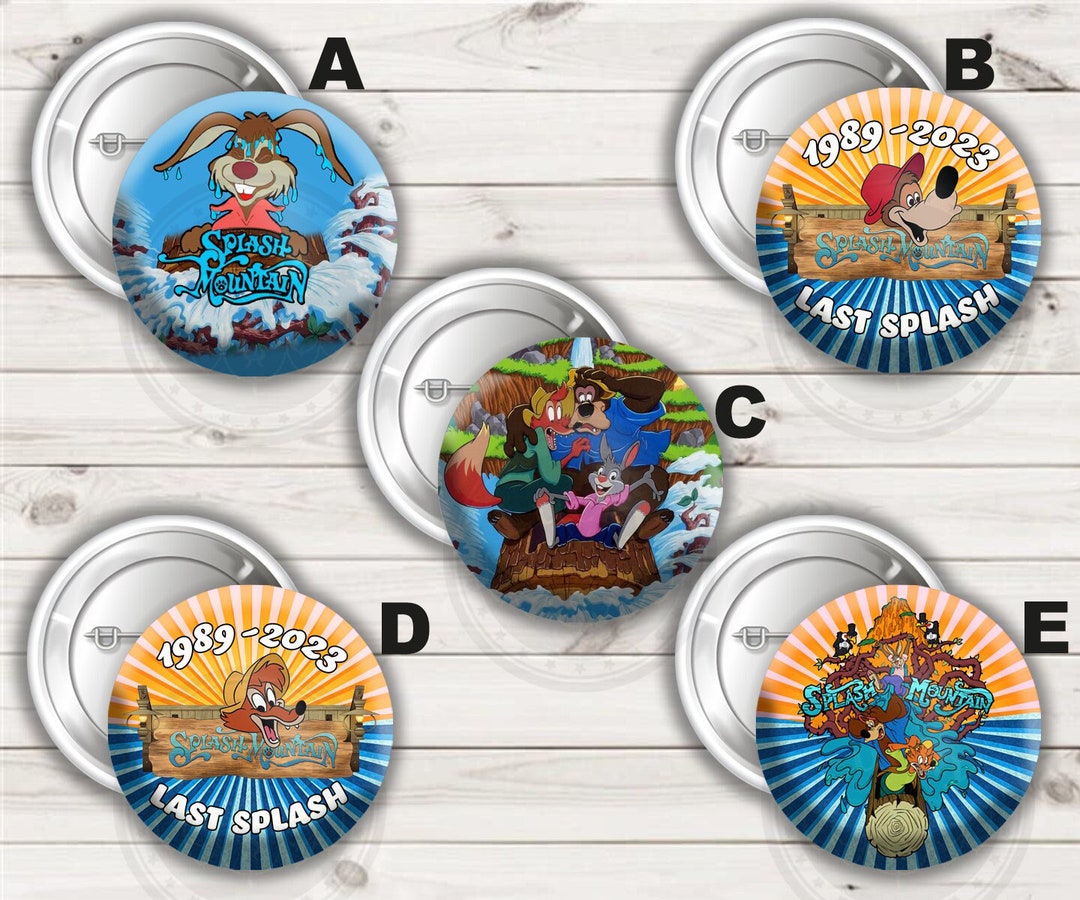 Splash Mountain Inspired Last Splash Buttons, 1989-2023 Buttons, Bundle ...