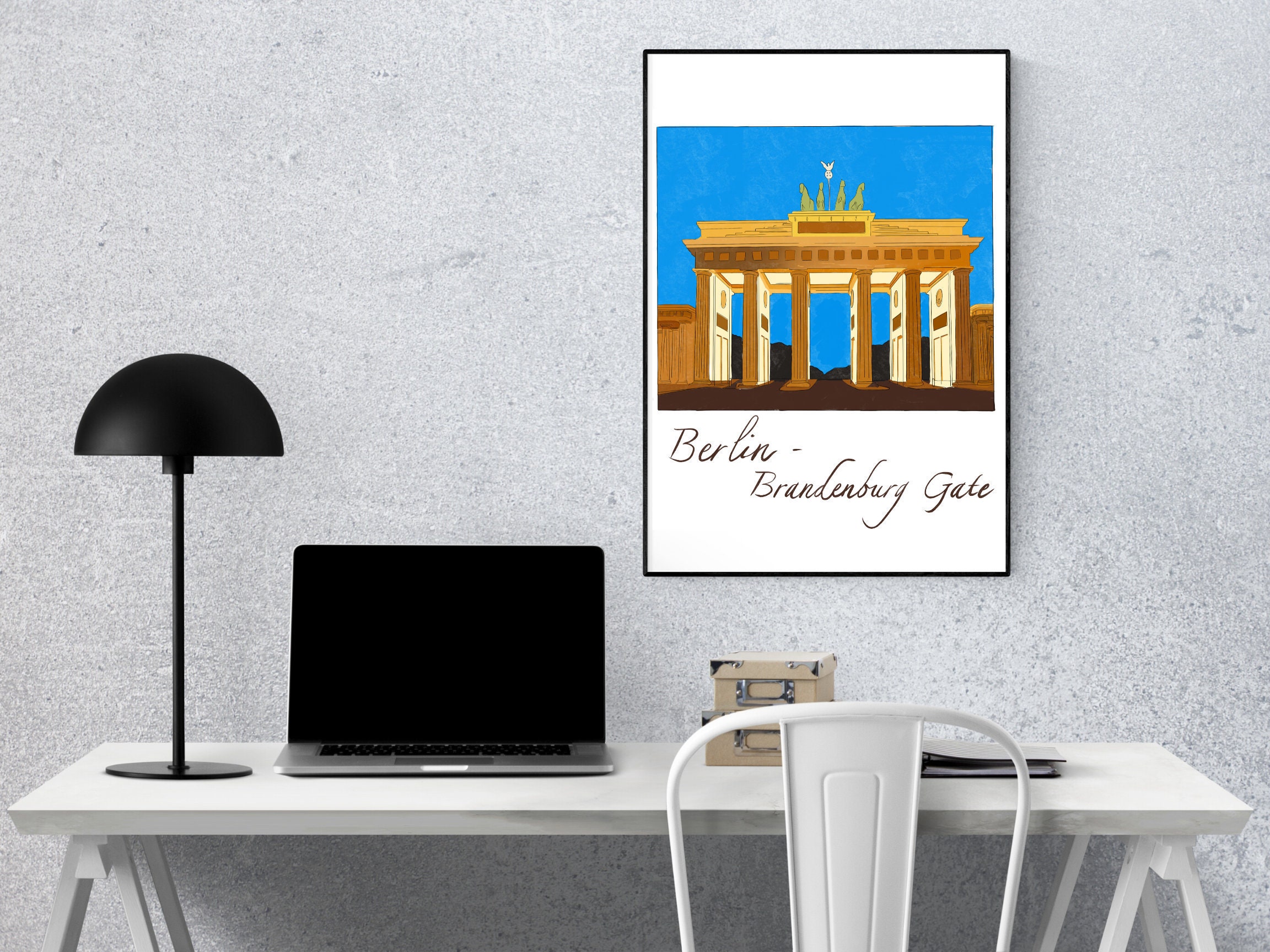 Berlin Branderbury Gate Digital Printable Portrait Germany | Etsy