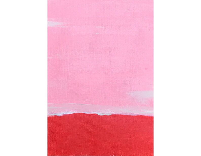Pink and Red Color Block Original - Etsy