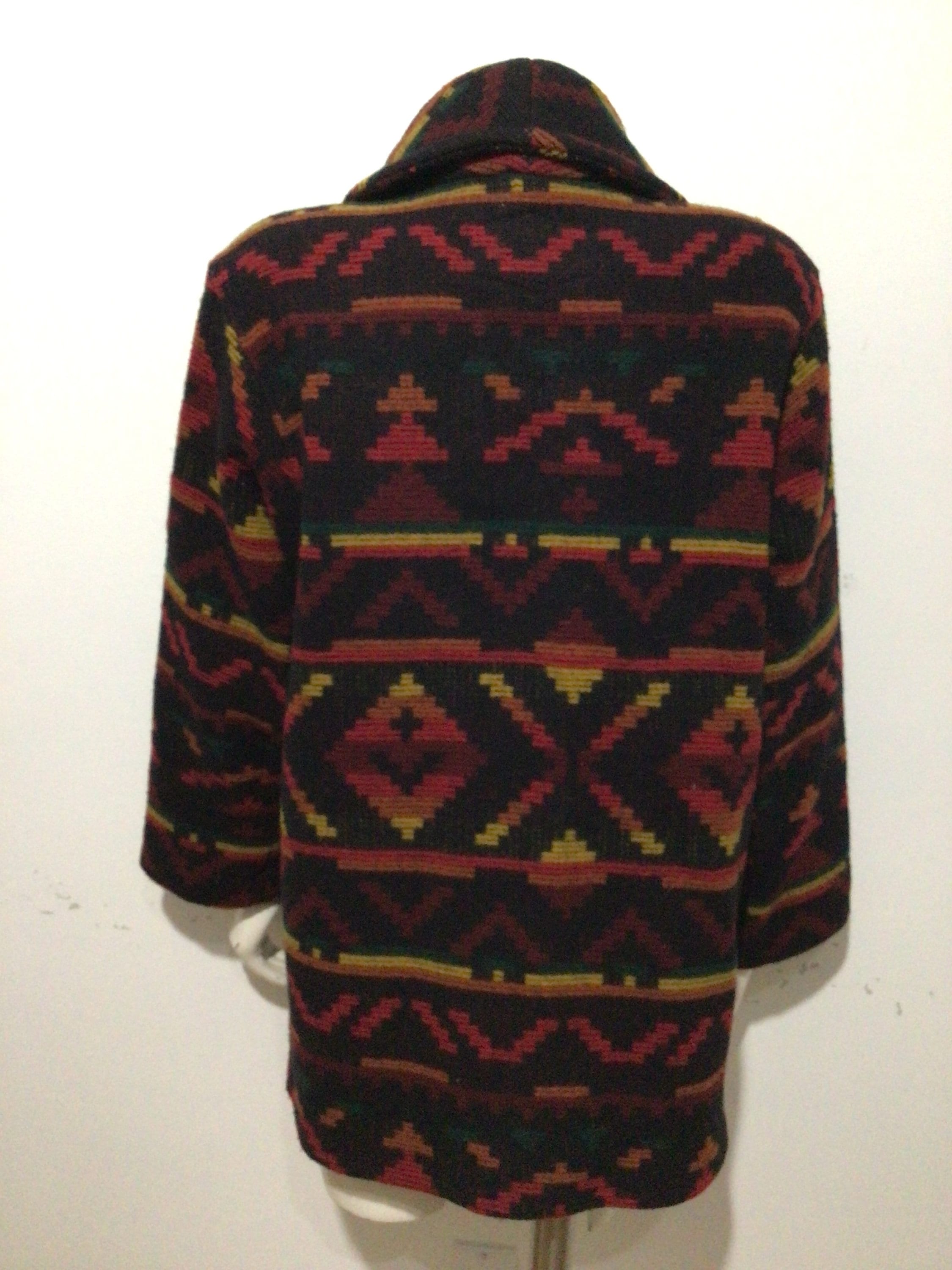 Vintage Woolrich Woman Aztec Design Wool Jacket, Large Collar - Etsy
