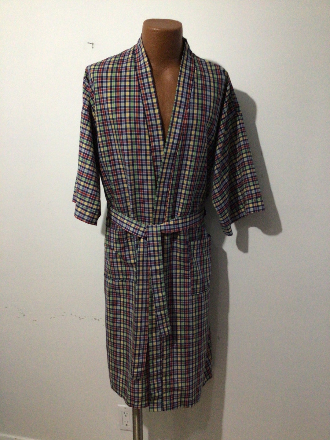 Vintage Man’s Wraparound Robe, Housecoat, Serge Saint Yves - Etsy