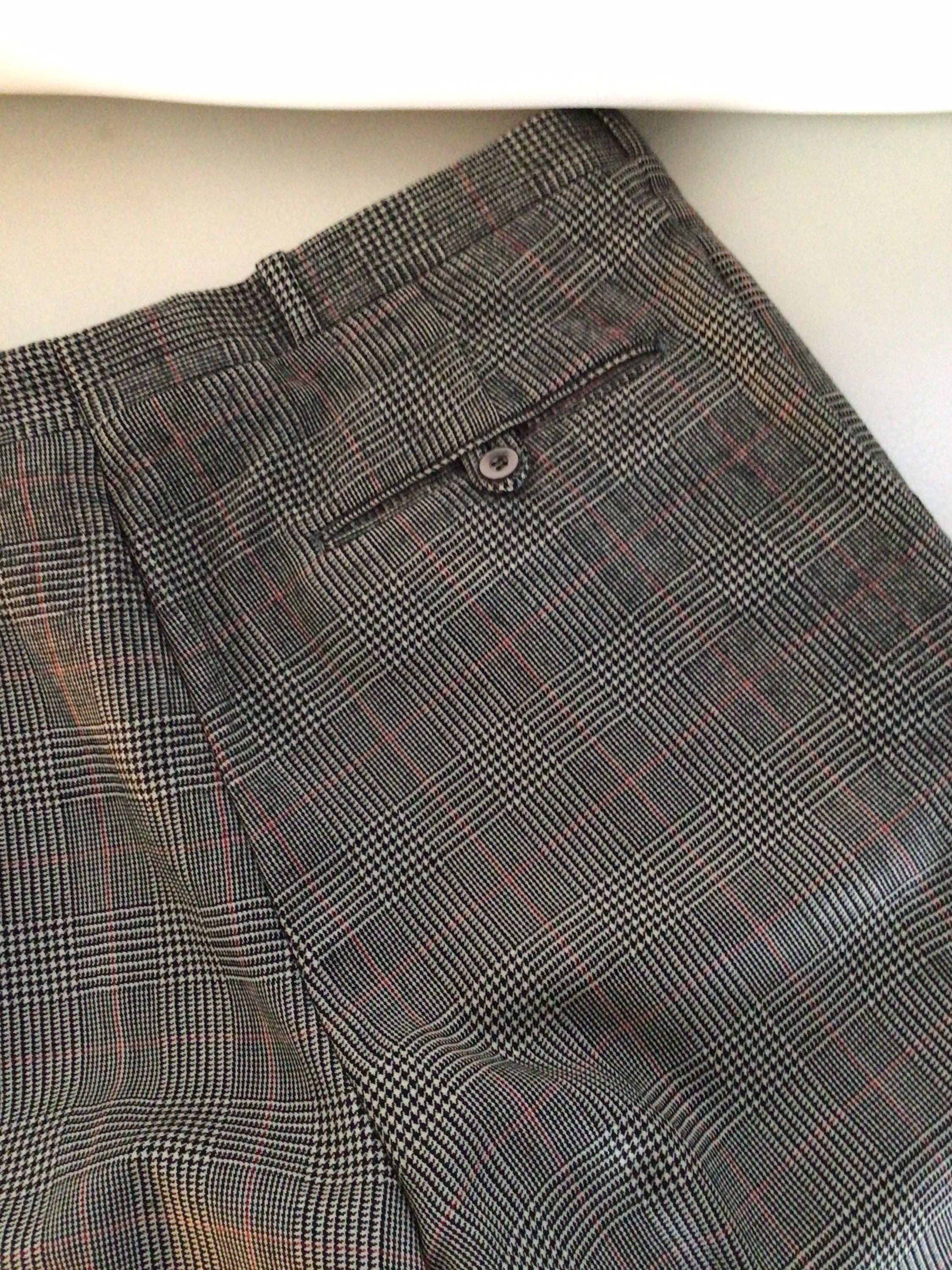 Vintage Mens Plaid Check Dress Pants With Cuffs High Waist - Etsy