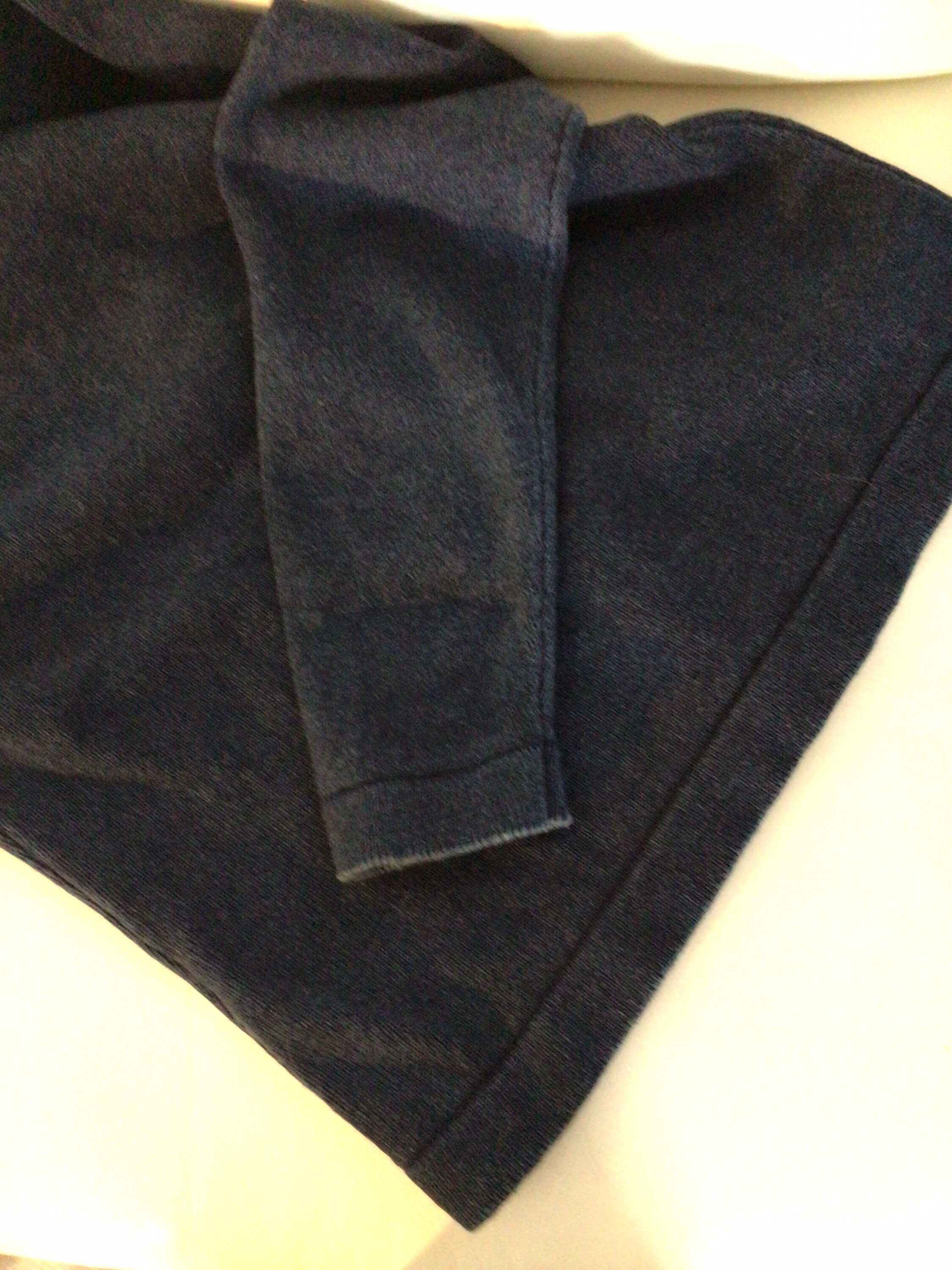 Blue Willis Woman’s Cardigan Knit Sweater. Cotton Denim Ruching Collar ...
