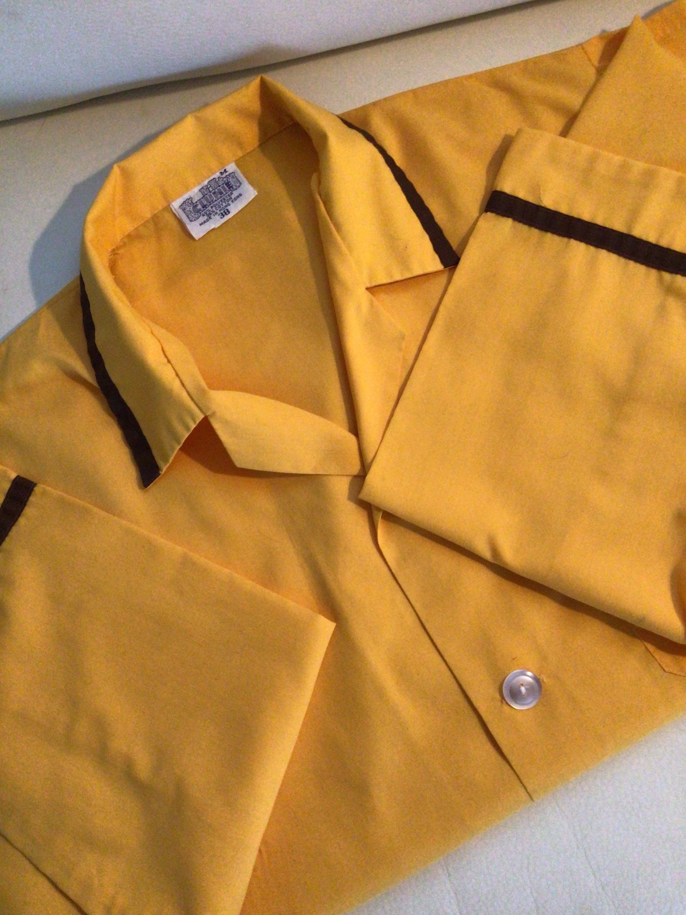 Vintage 1970s Men’s Yellow 2 Pc Pyjamas Set. Top and Bottom Loungewear ...