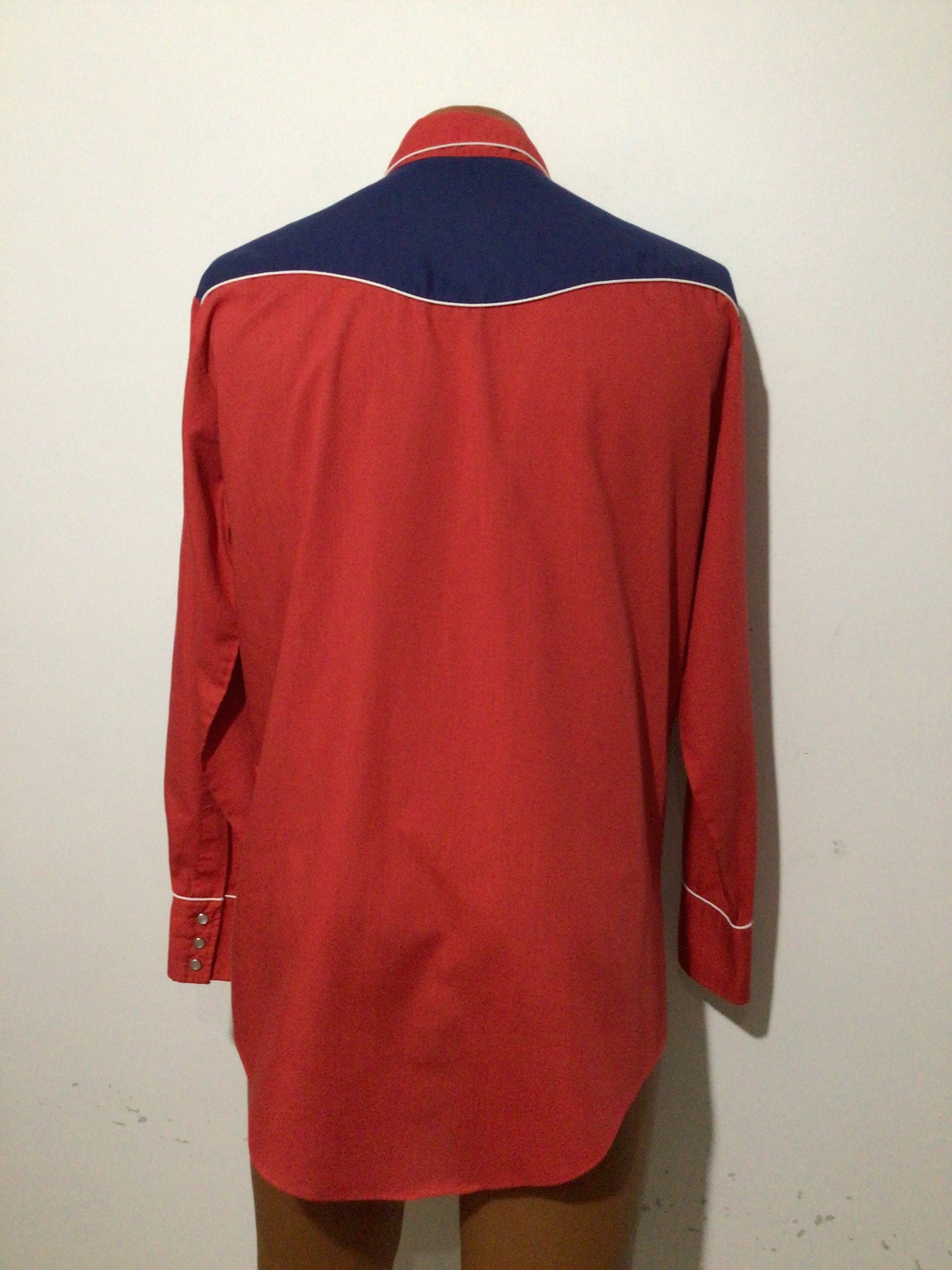 Vintage Mens Western Red Embroidered Shirt - Etsy