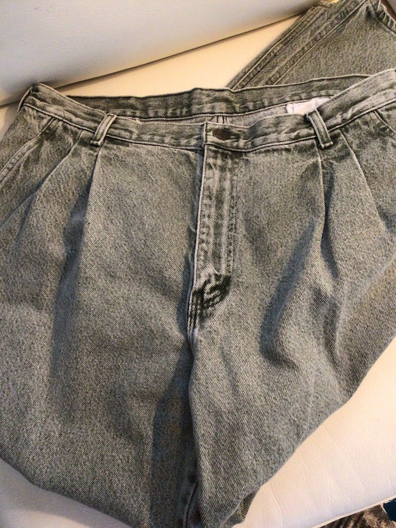 Vintage 80s stonewashed denim jeans. Olive, grey colo… - Gem