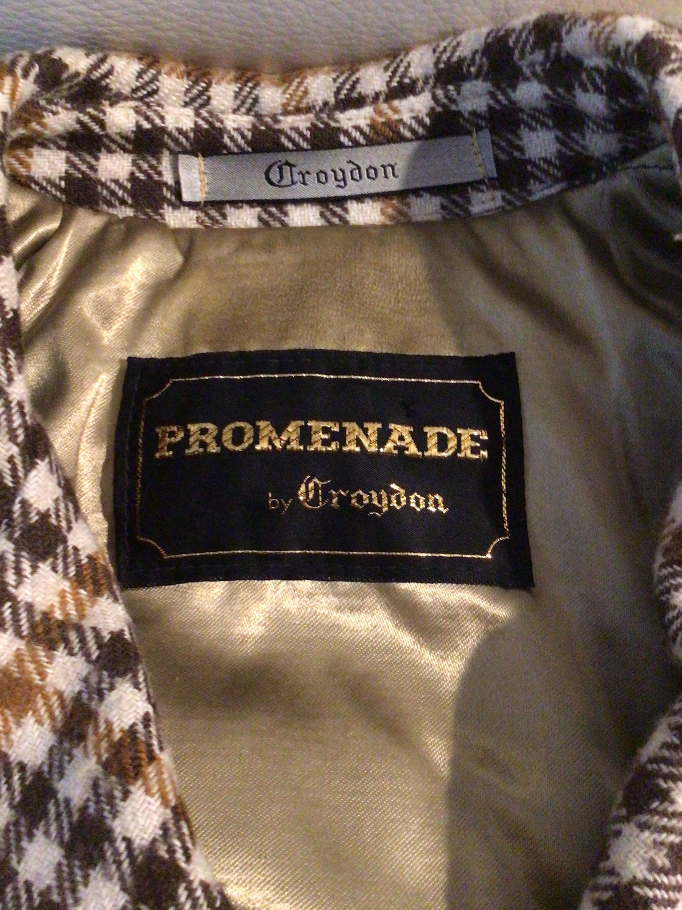 Vintage Croydon Promenade Mens Wool Blend Winter Coat. Check Pattern ...