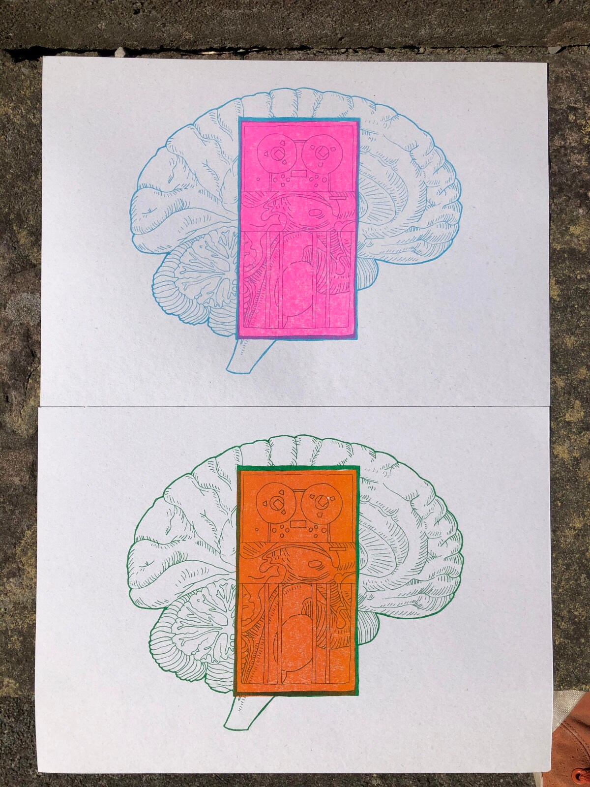 Brainframe Riso Print on Recycled Paper Using Eco-friendly Soya Ink - Etsy