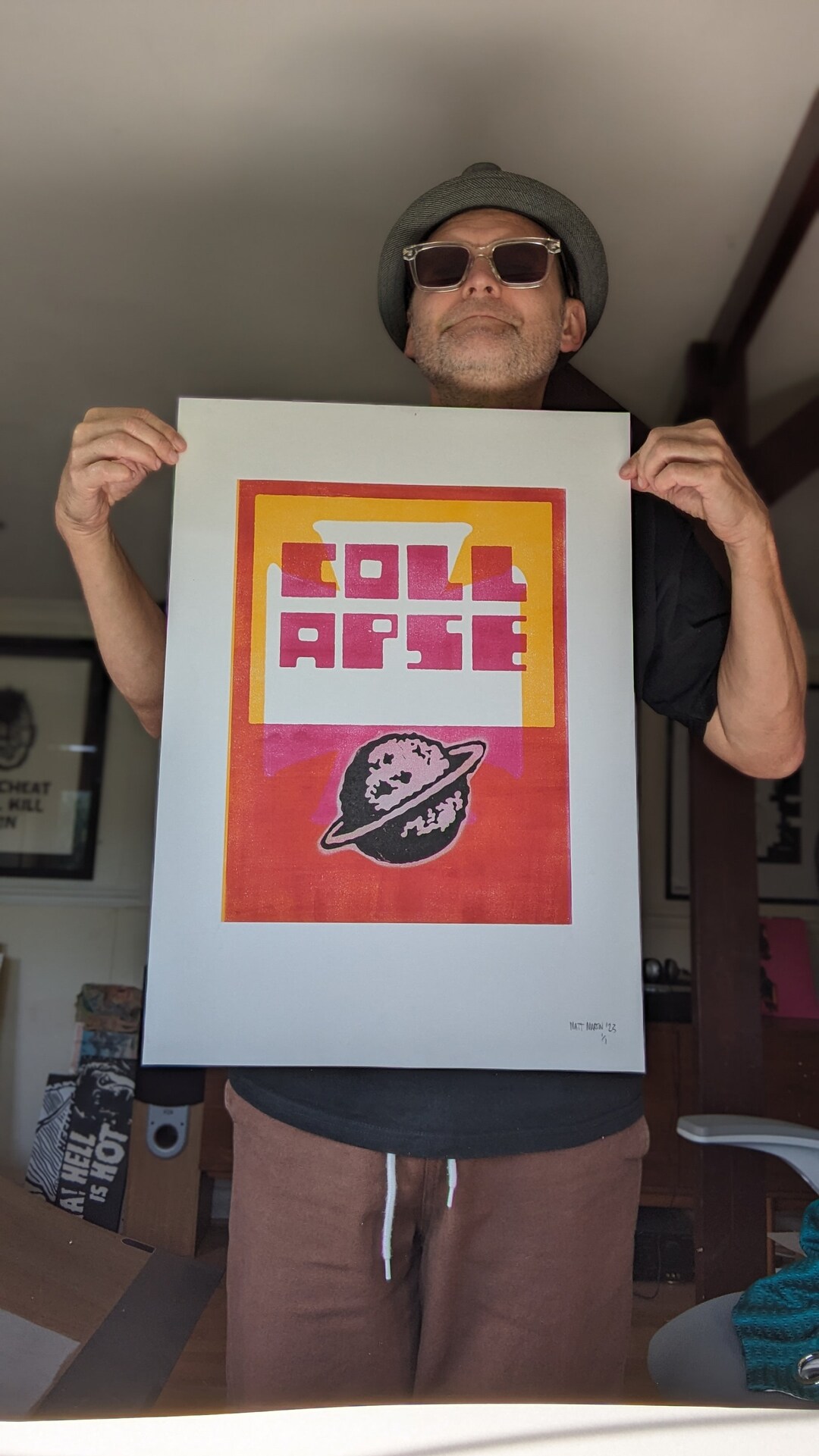 Planetary Collapse: Original Lino and Monoprint, Ooh That's Nice, That. - Etsy