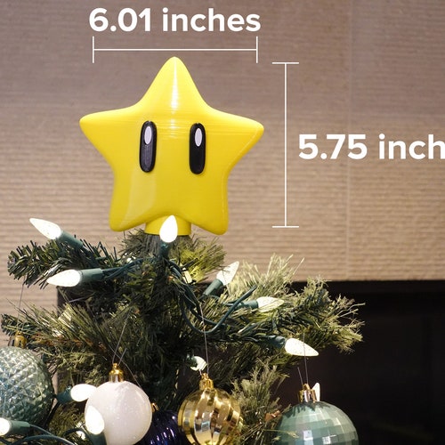 3D Printed Super Mario Star Christmas Tree Topper - Etsy UK