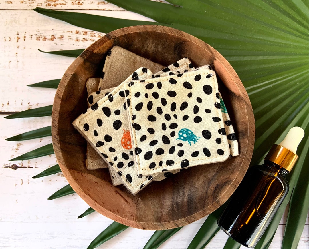 12 Reusable Cotton Flannel Facial Rounds, Soft Scrubbies, Makeup Wipes ...
