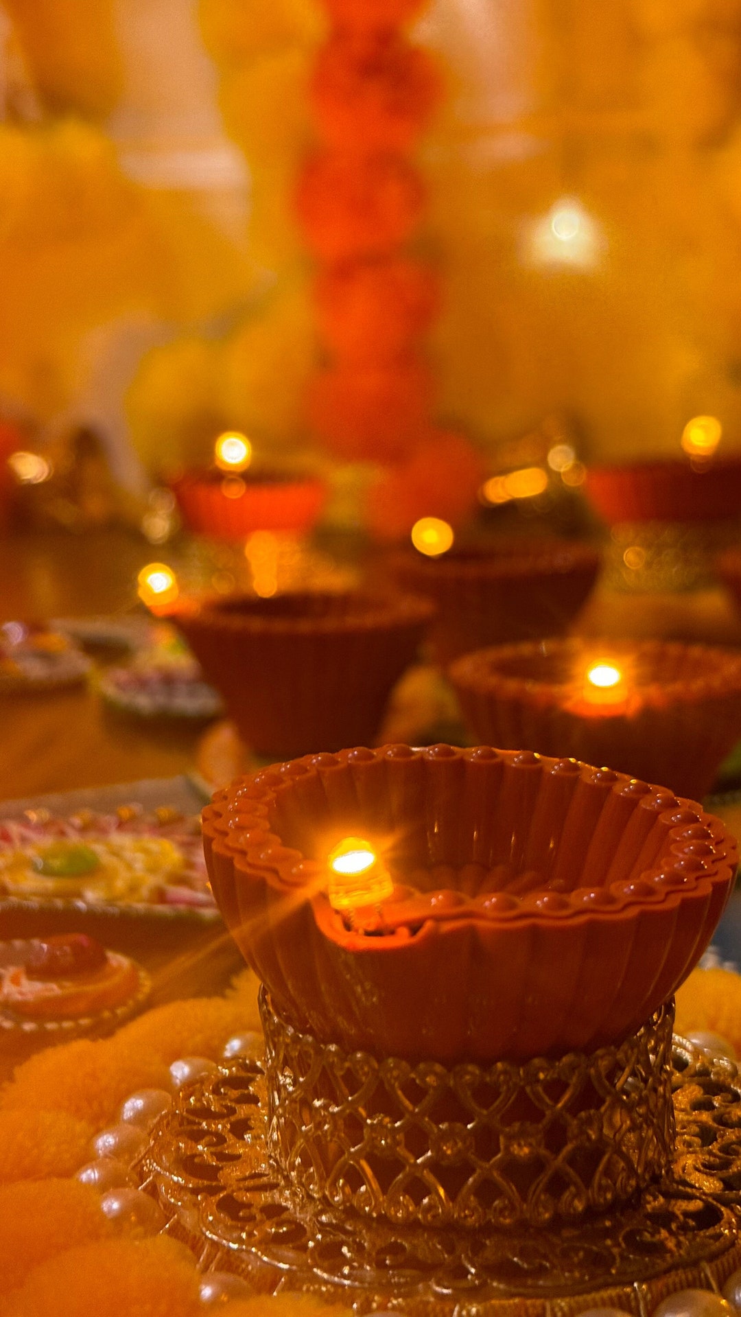 Diwali LED Diya Candle Tealight Diya Set (6 Pieces) Decorative Lights ...