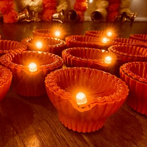 Diwali LED Diya Candle Tealight Diya Set (6 Pieces) Decorative Lights ...