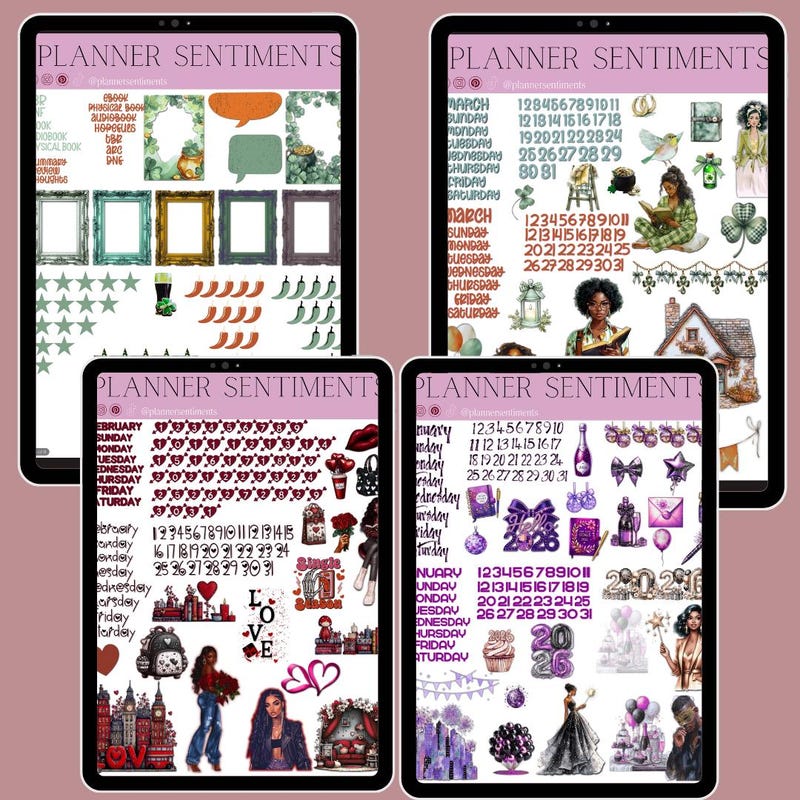 January Stickers - Etsy