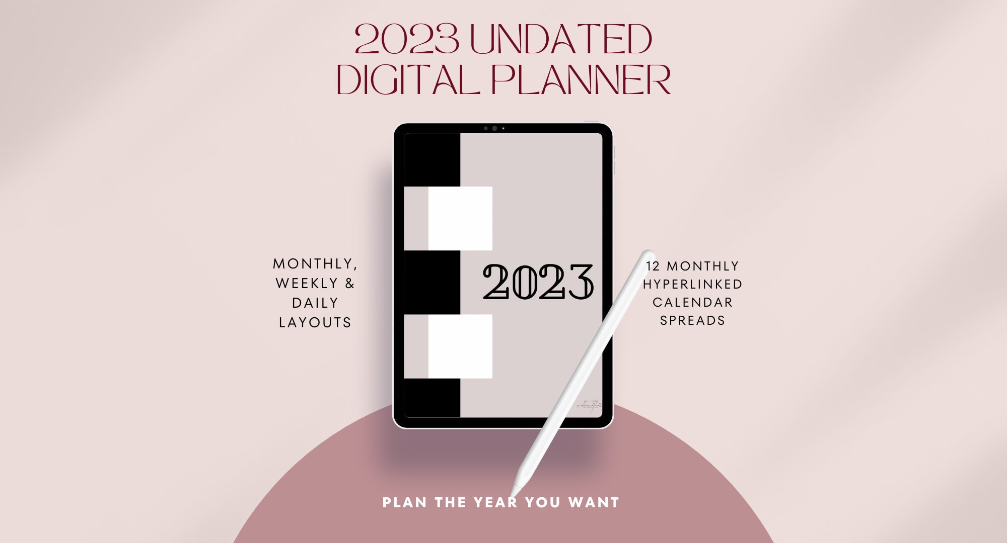 Undated Dated Digital Planner Goodnotes Hyperlinked Planner Minimalist ...