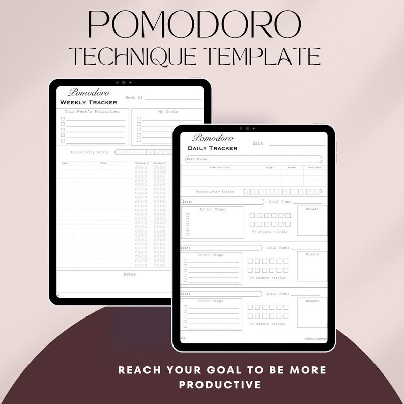 Pomodoro Technique Template: Printable Productivity Planner (digital ...