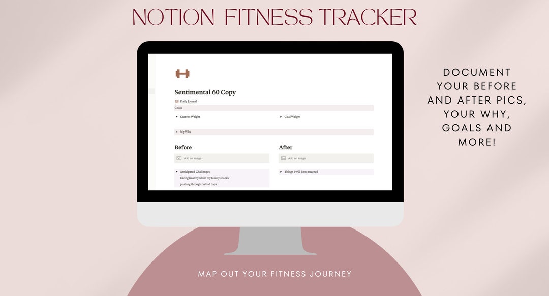 Notion Fitness Tracker, Notion Template, Fitness Journal, Digital ...