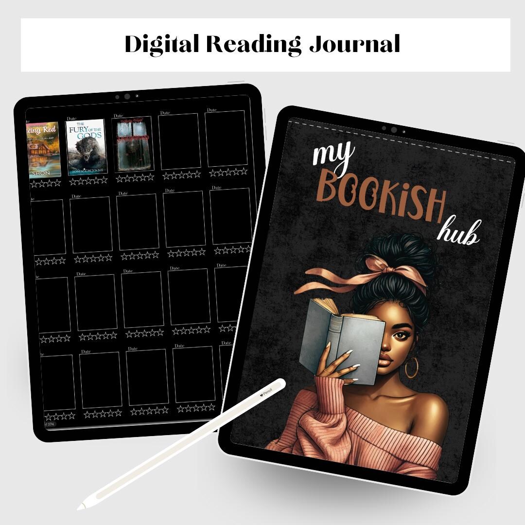 2026 Dark Mode Digital Reading Journal: Book Trackers & Review Pages ...