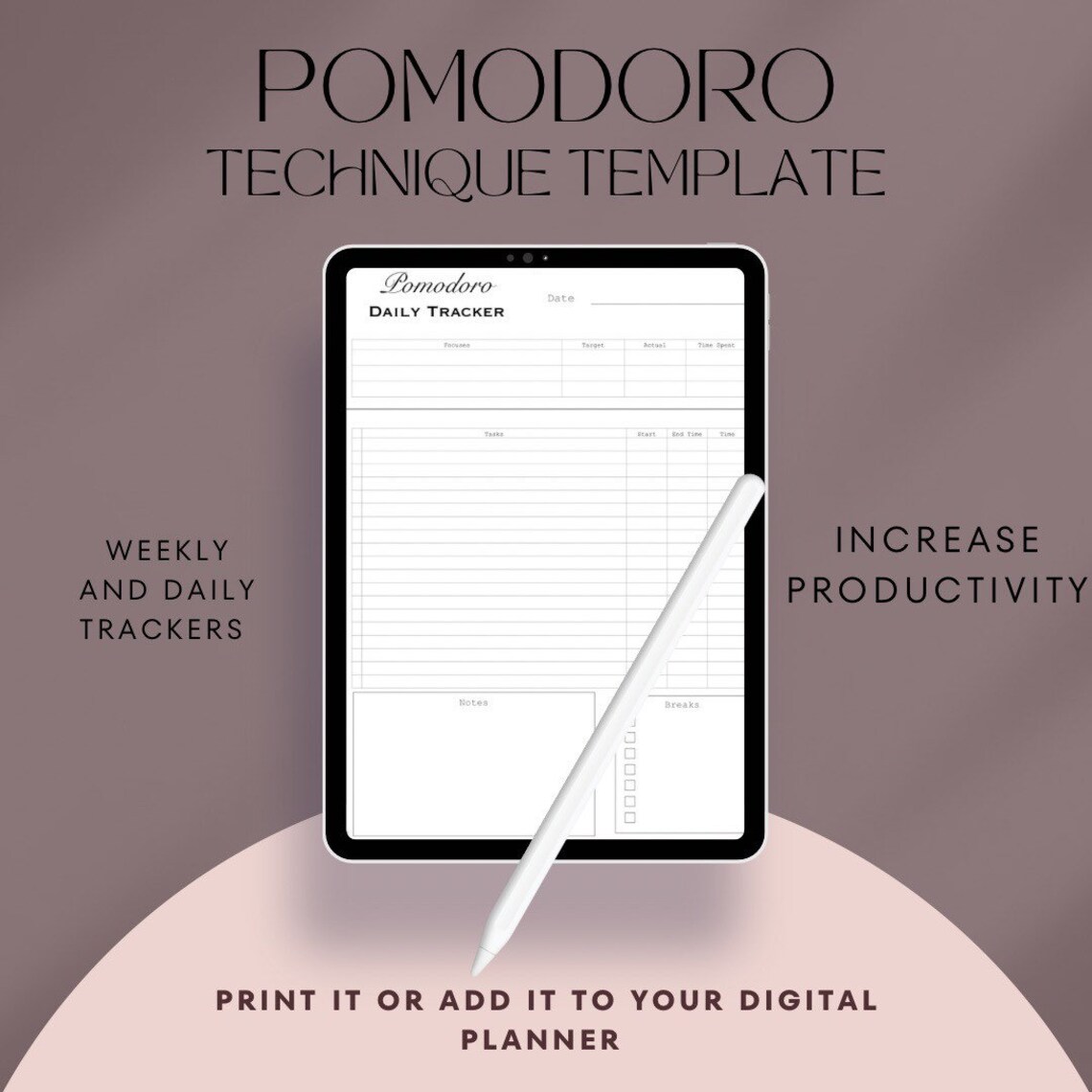 Pomodoro Technique Template. Printable. Add It to You Digital Planners ...