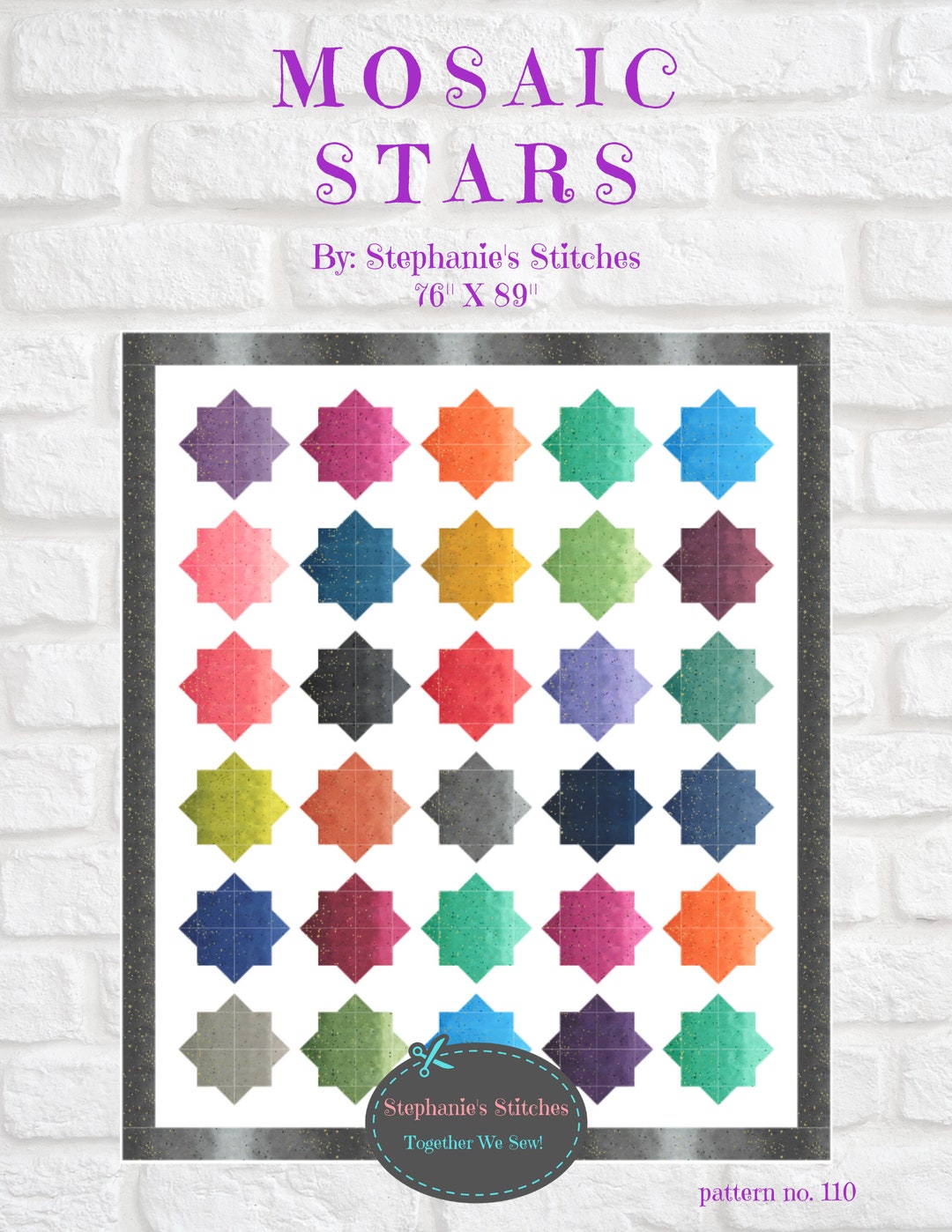 Mosaic Stars PDF Quilt Pattern - 76" X 89" - Pattern 110 - Etsy