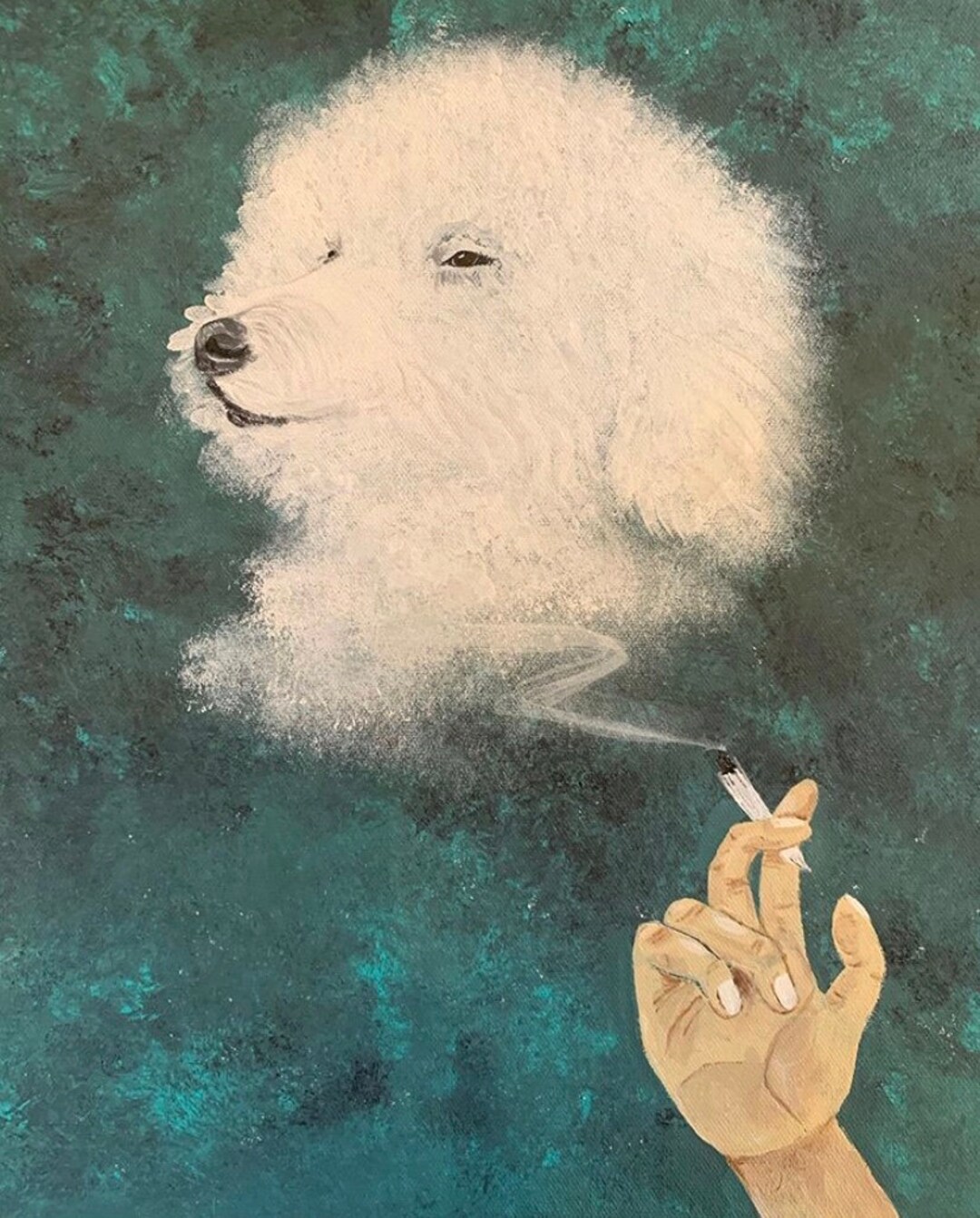 BOB, Dog Portrait, Pet Portrait, Stoner Dog, Bob, Surreal Portrait - Etsy