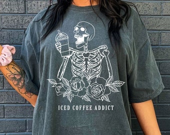 Bring Me an Iced Coffee Skeleton Sweatshirt Coffee Sweatshirt - Etsy