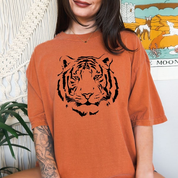 Graphic Tee of Tiger Head - Etsy