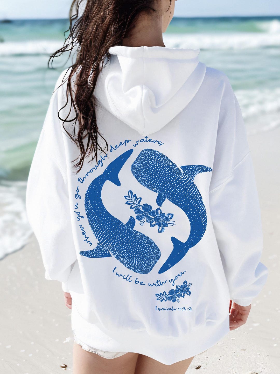 Christian Whale Shark Hoodie Sweatshirt Christian Message Christian ...