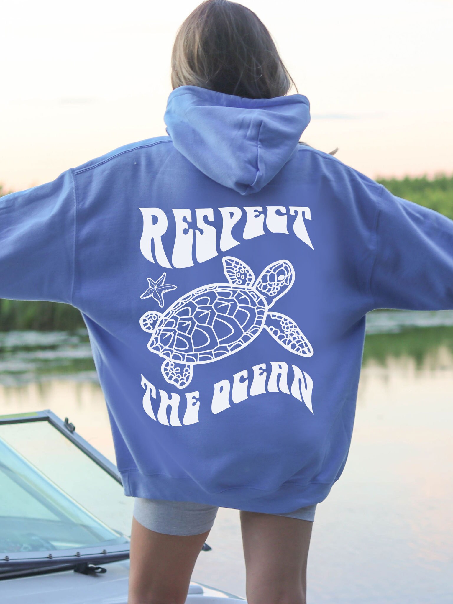 Respect the Ocean Sea Turtle Hoodie Sweatshirt Local Shark - Etsy
