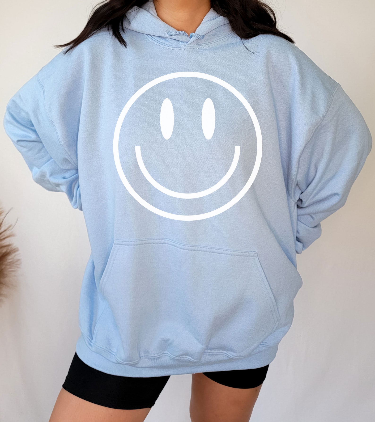 Smiley Face Hoodie Trendy Hoodie Smiley Sweatshirt Oversized Etsy