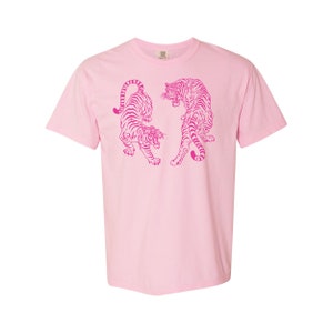 Vintage Tiger Shirt Comfort Colors® Tshirt Pink Tiger Shirt Tiger ...