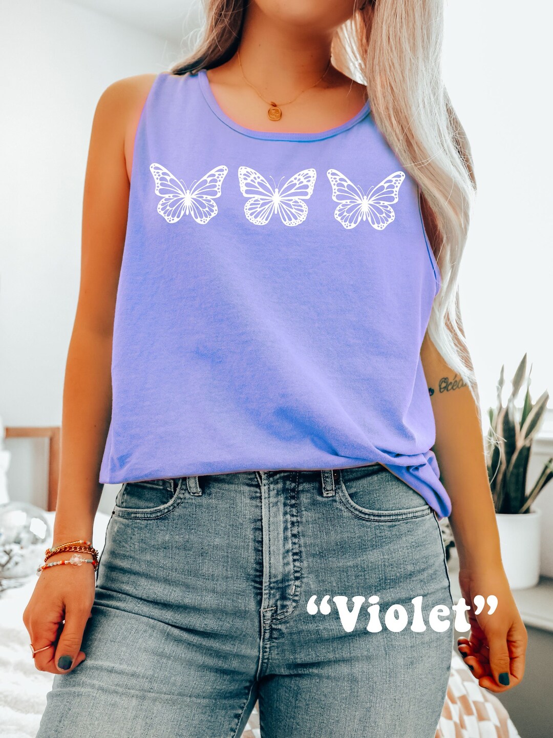 Comfort Colors® Tank Top Butterfly Tank Top Butterfly Shirt Purple ...
