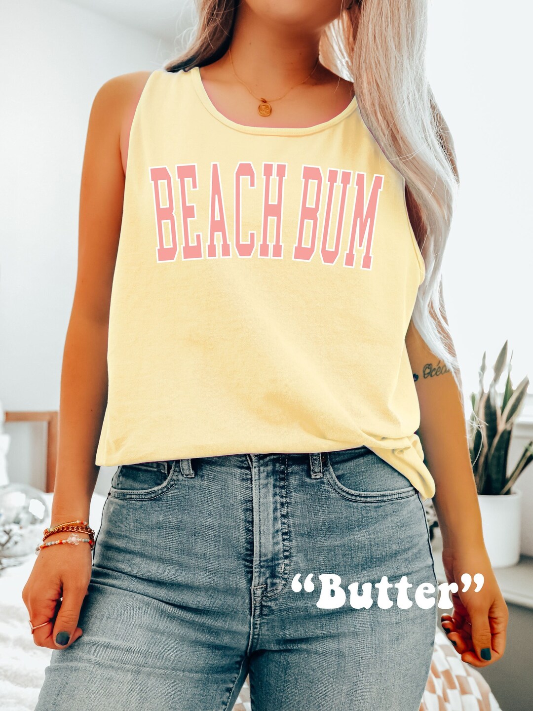 Comfort Colors® Tank Top Beach Bum Shirt Ocean Inspired Style Oversized ...