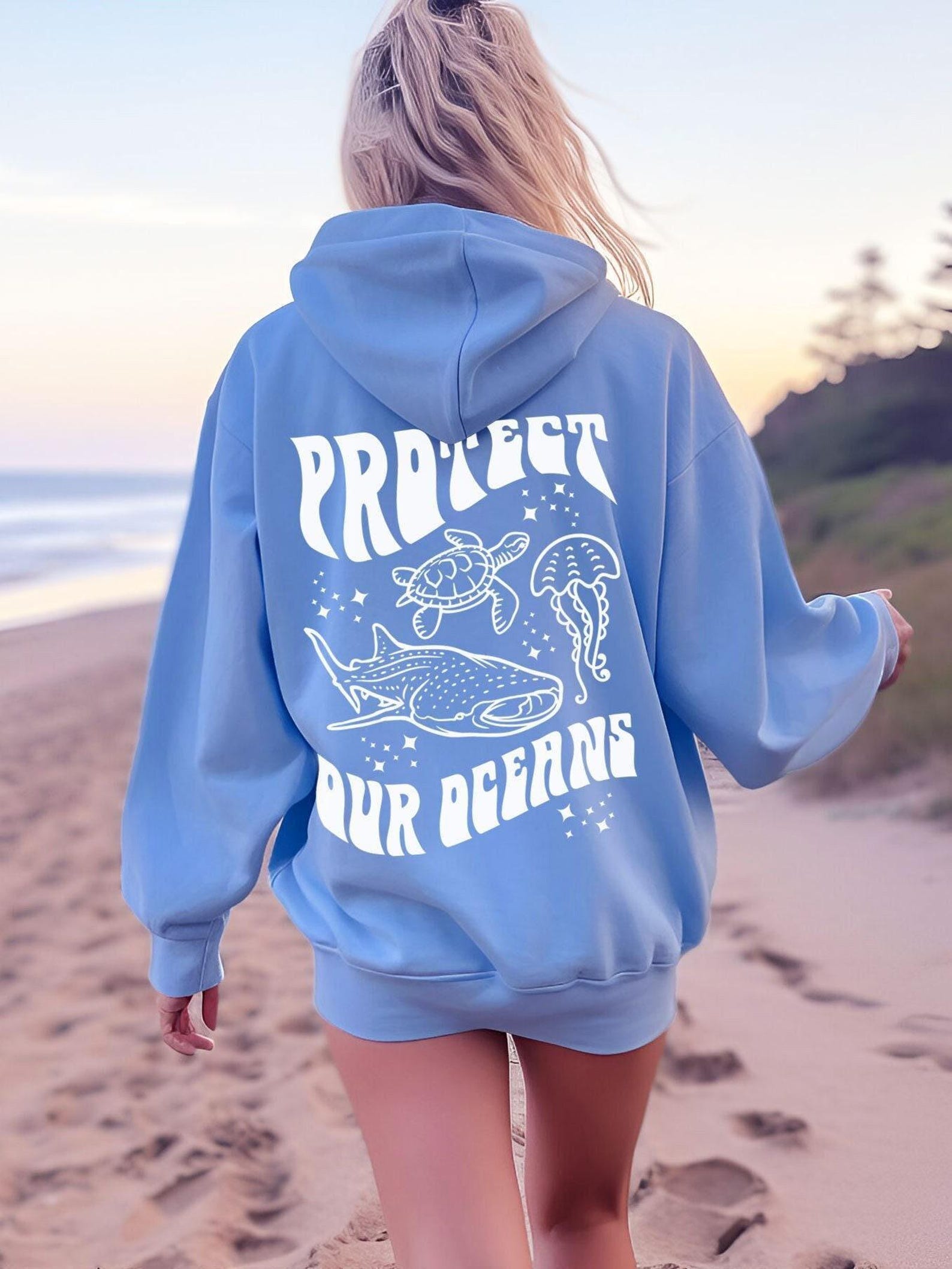 Protect Our Oceans Hoodie Sweatshirt Respect the Ocean Local Shark ...
