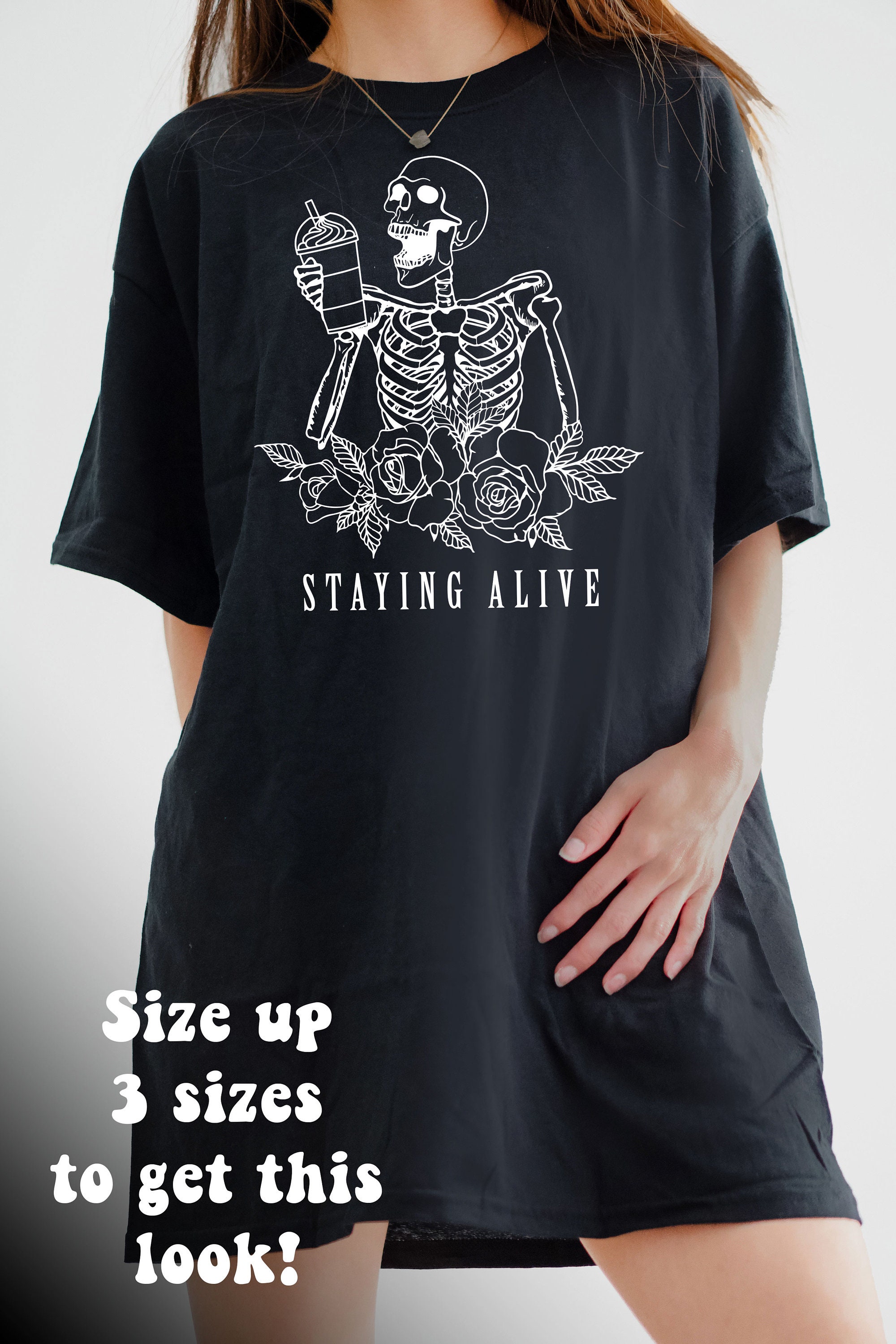 Staying Alive Iced Coffee Skeleton Shirt Comfort Colors® Shirt Iced ...