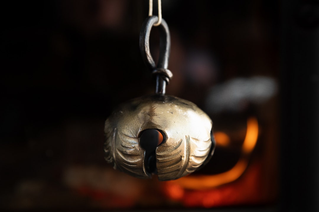 Hand Forged Large Jingle Bell - Brass Brushed Christmas Sleigh Bell - Etsy