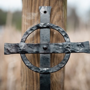 Hand Forged Celtic Cross, Hanging Wall Cross, Metal Cross Wall Art ...