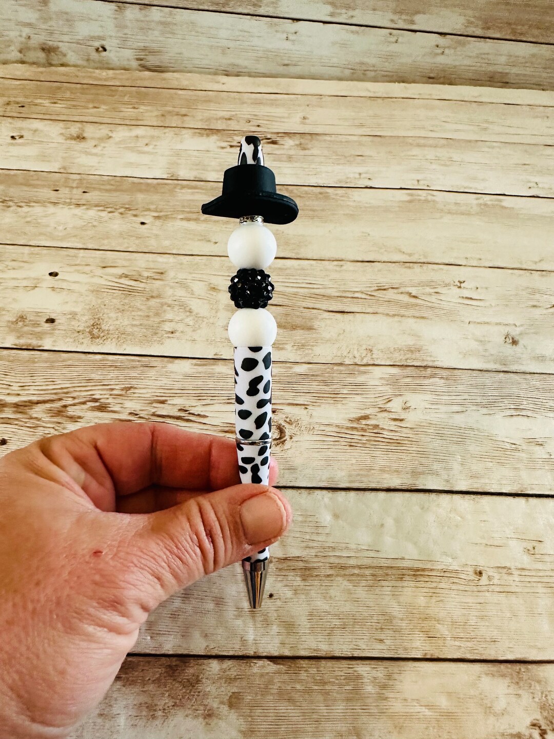 Silicone Beaded Black Cowboy Hat Pen - Etsy