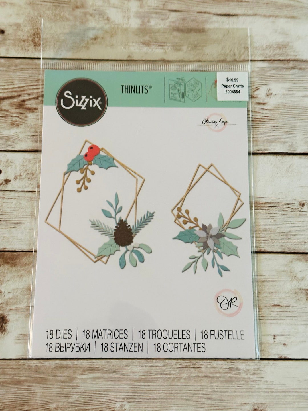 Sizzix Geometric Winter Frame Thinlits Die Set, Scrapbooking Journaling ...