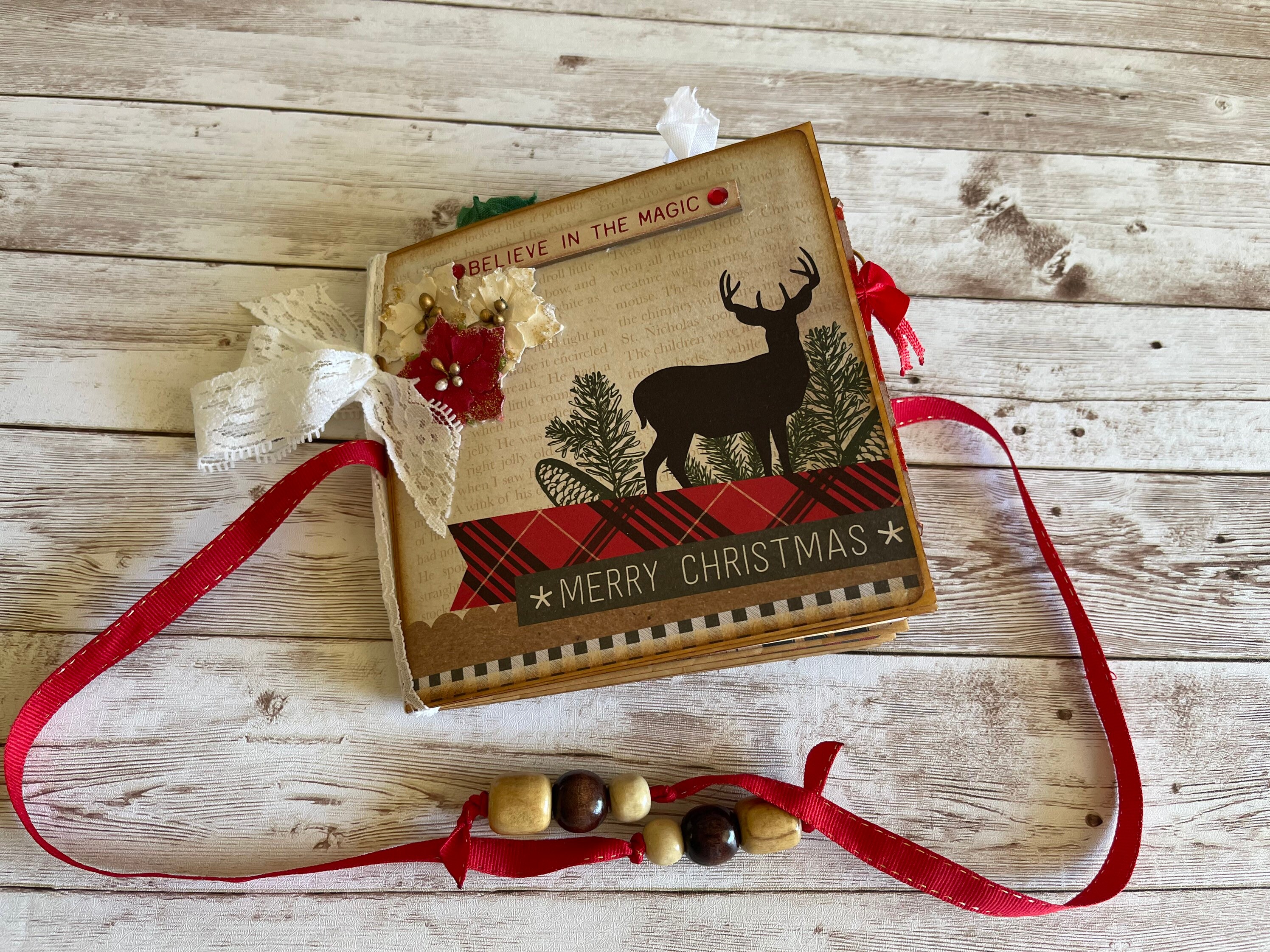 Christmas Journal Mixed Media Art Journal Album Scrapbook Memory ...