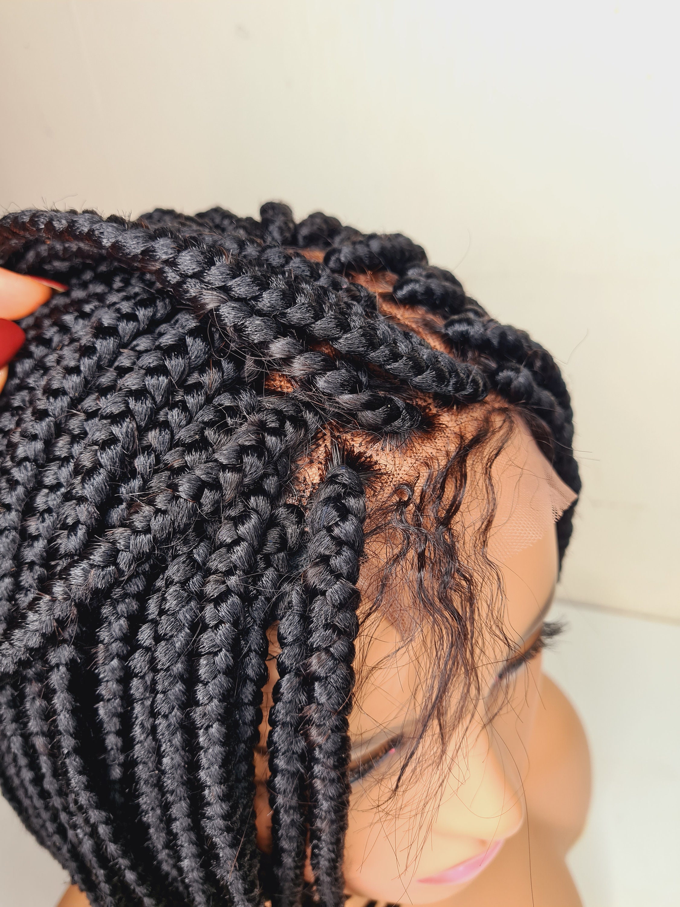 Bob Braided Wig , Middle Part or Side Part Ready for Instant Wear - Etsy