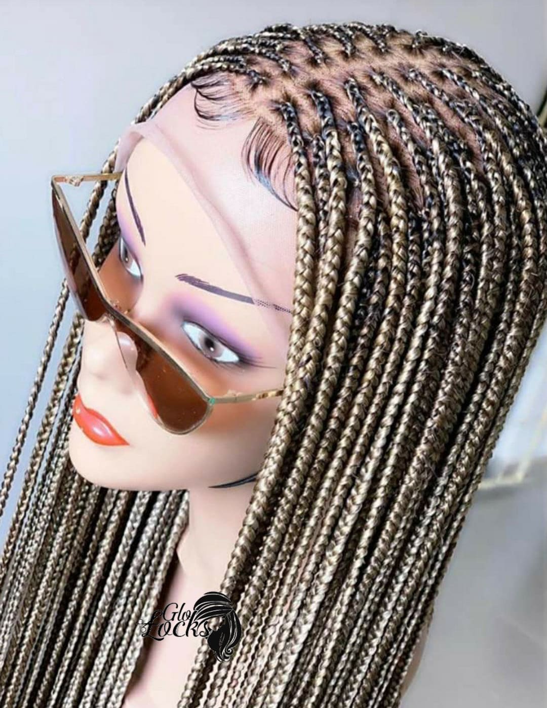 24 Inch Frontal Knotless Braided Wig, Handmade Box Knotness Braids - Etsy