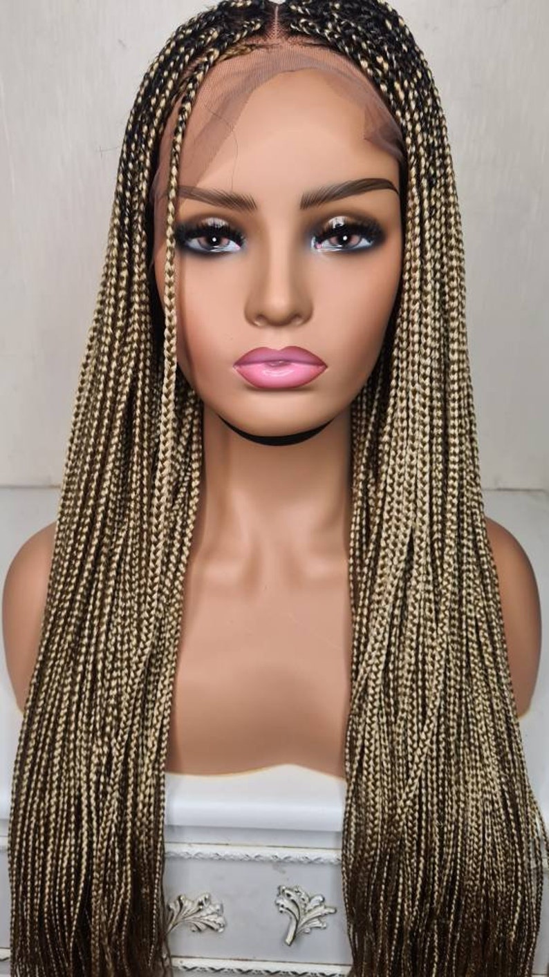 24 Inch Frontal Knotless Braided Wig, Handmade Box Knotness Braids - Etsy