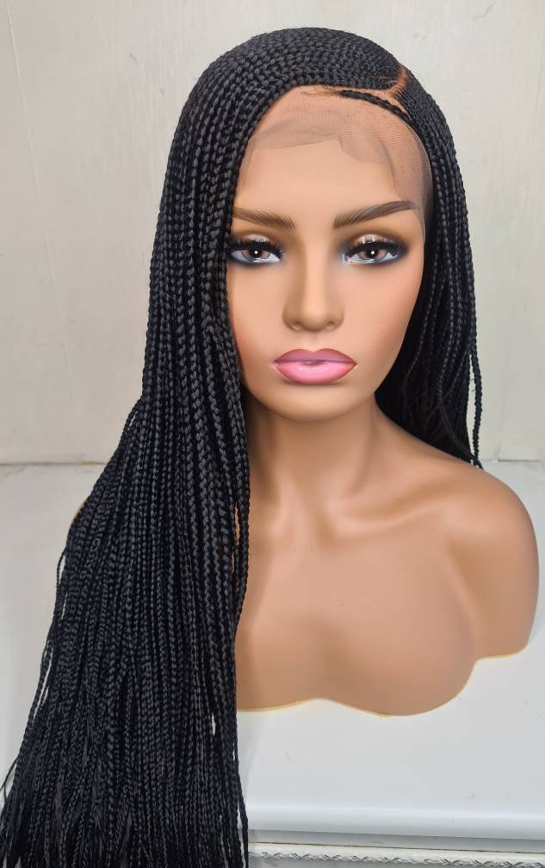 Feed in Braided C Part Wig, Handmade for Instant Wear - Etsy