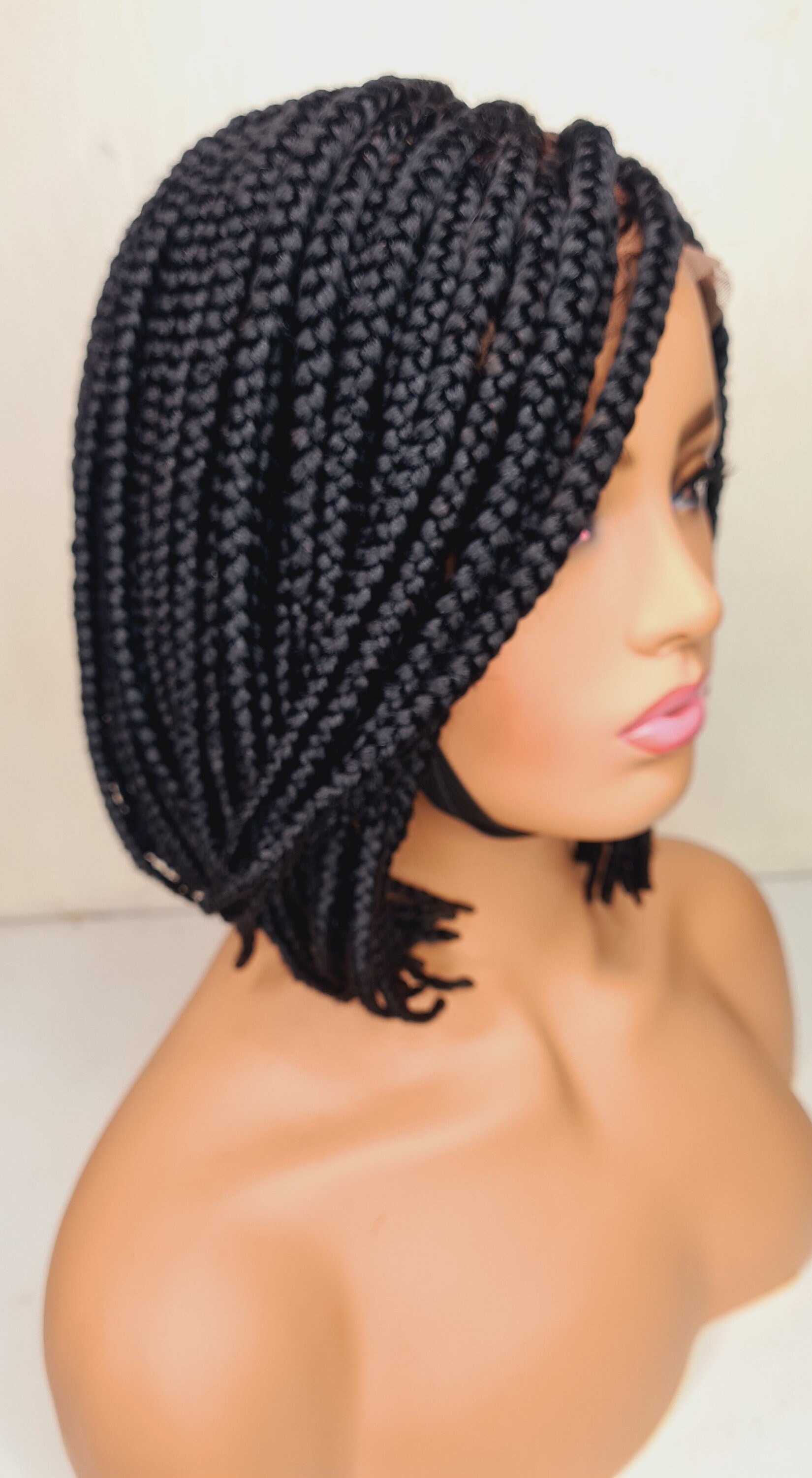 Bob Braided Wig , Middle Part or Side Part- Ready for Instant Wear - Etsy